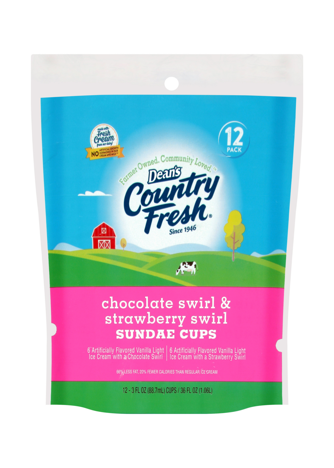 Sundae Cups Chocolate Swirl and Strawberry Swirl - Country Fresh® Dairy