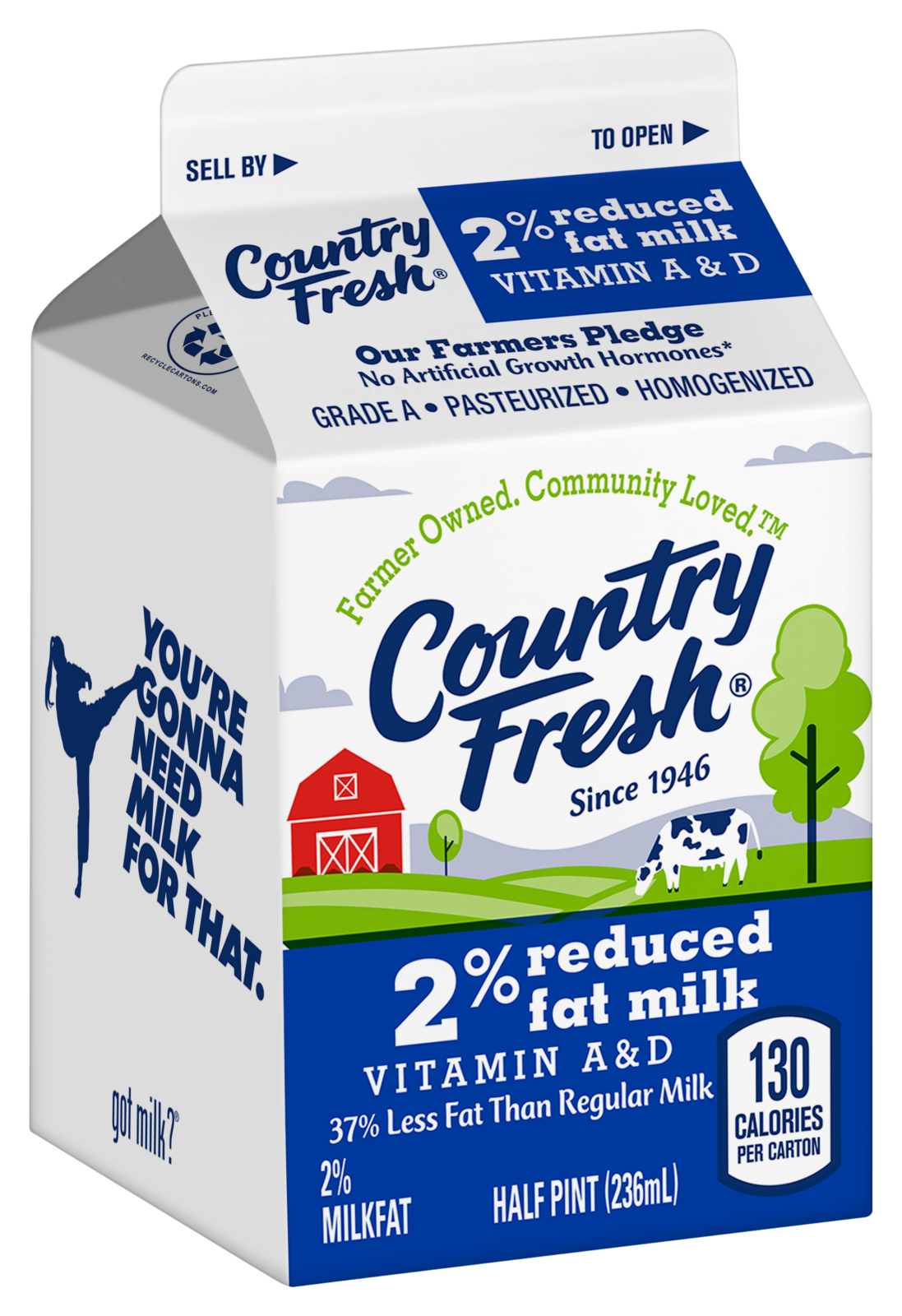 2% Reduced-Fat Half Pint - Country Fresh® Dairy